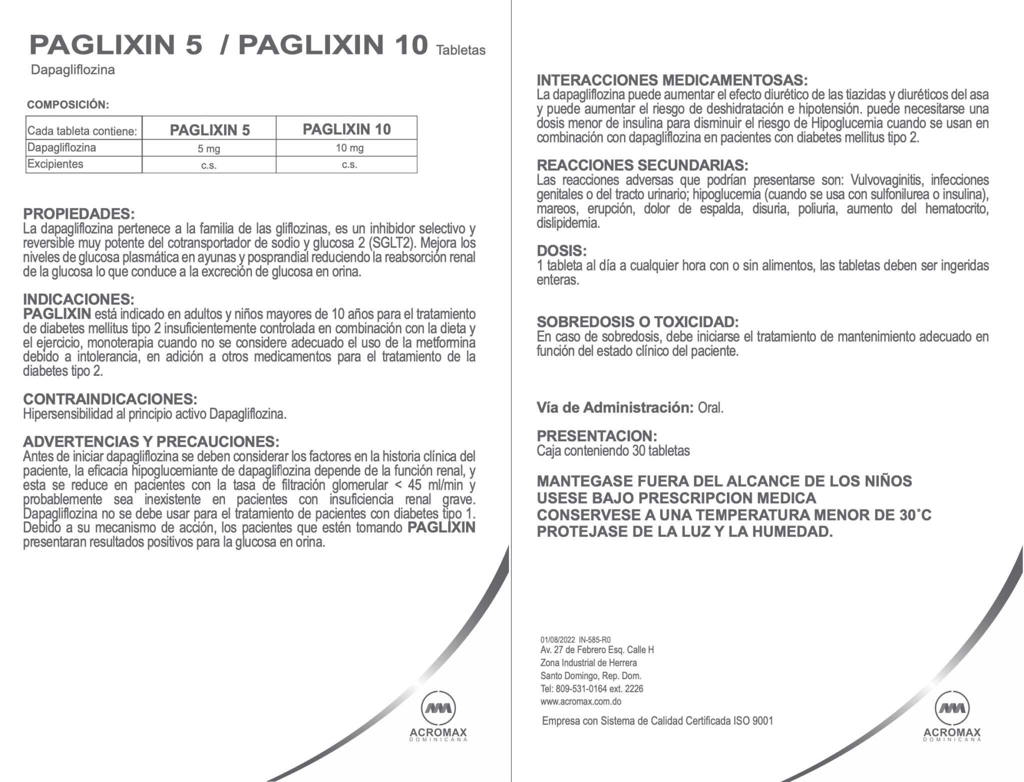PAGLIXIN 5 – Acromax Dominicana