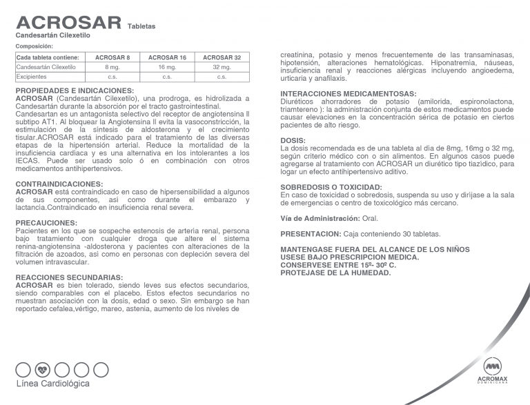 ACROSAR 8 mg – Acromax Dominicana