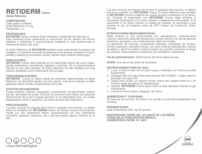 RETIDERM CREMA – Acromax Dominicana