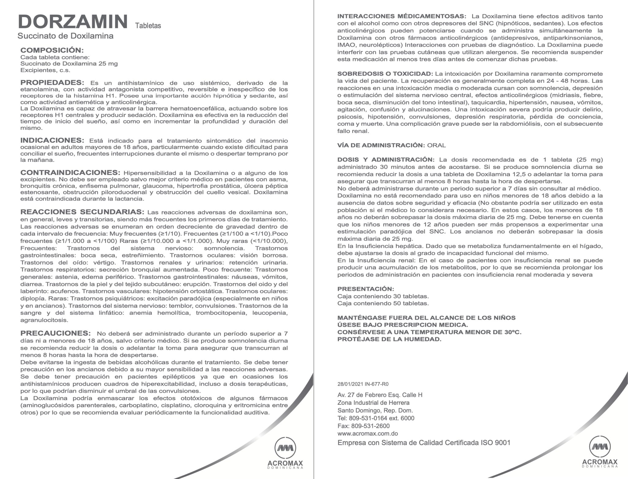 DORZAMIN – Acromax Dominicana