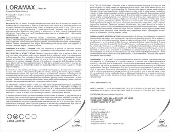 LORAMAX JARABE – Acromax Dominicana