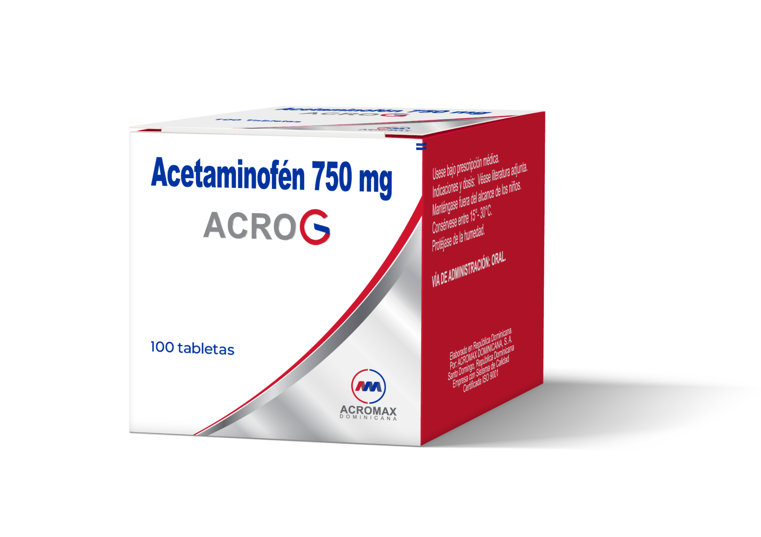 ACETAMINOFÉN 750 mg – Acromax Dominicana