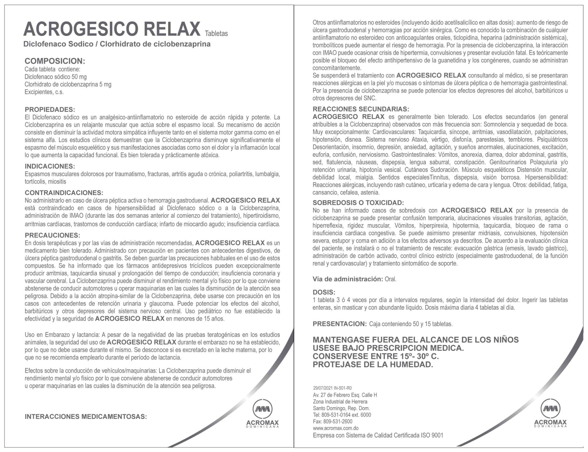 ACROGESICO RELAX – Acromax Dominicana