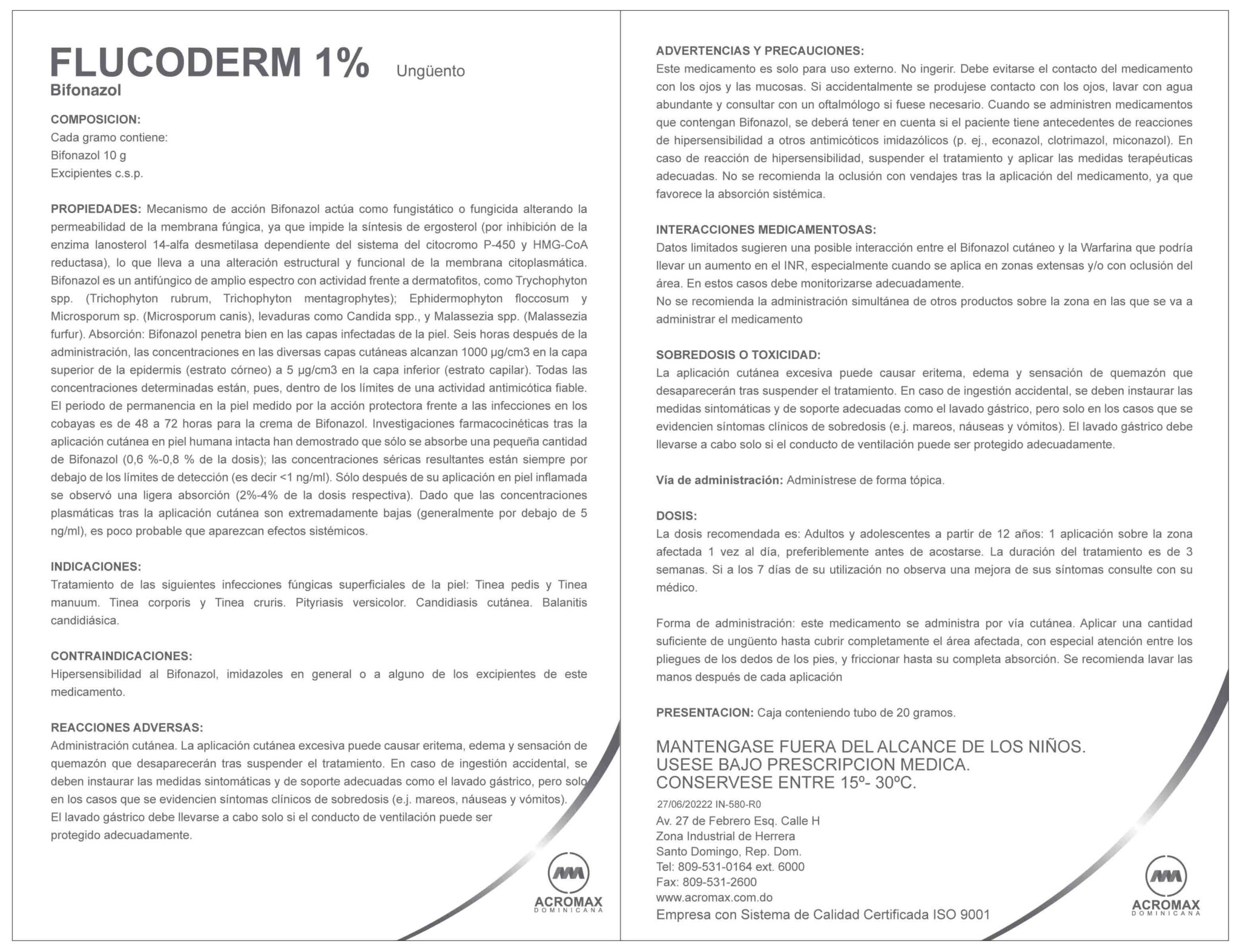 FLUCODERM 1% – Acromax Dominicana