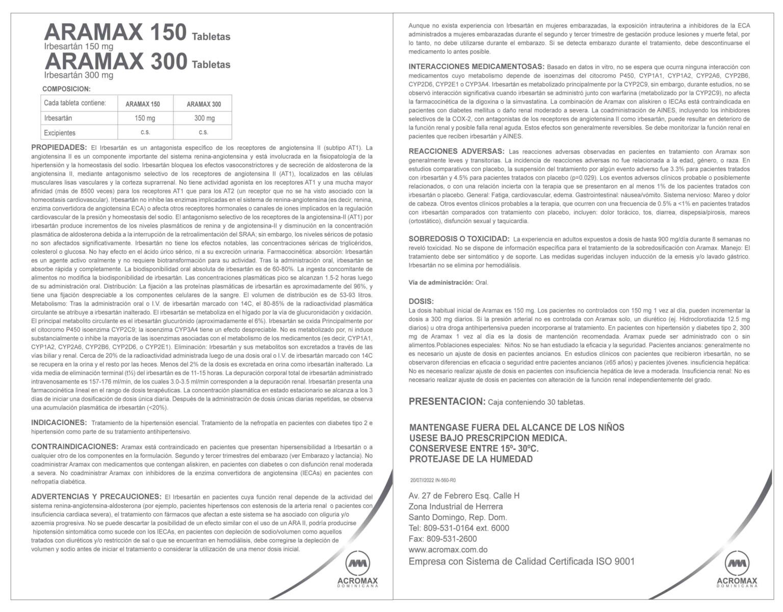 ARAMAX 150 – Acromax Dominicana