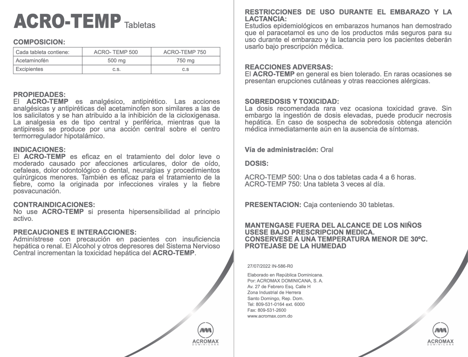 ACRO-TEMP 500 – Acromax Dominicana